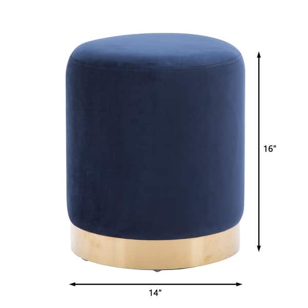 Small Round Velvet Ottoman Upholstered Foot Stool - Bed Bath & Beyond ...