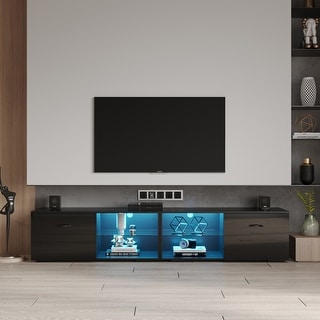 Perfect for Living Room TV Stand with Color-Changing LED Light for TVs ...