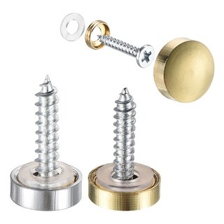 Mirror Screws, 12mm/0.47", 12pcs Decorative Cap Fasteners Silver Tone ...