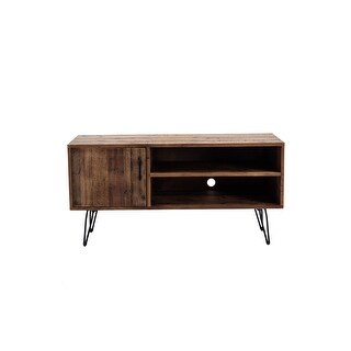 Multifunctional Foldable TV Stand with Door and Open Storage Shelves ...