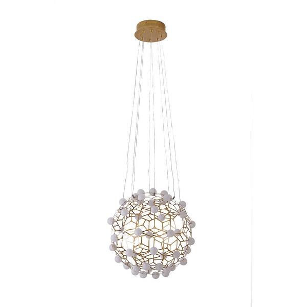Gold Iron LED Chandelier With White Acrylic Diffusers - On Sale - Bed ...