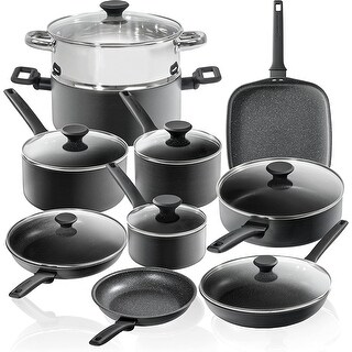 Pro Premier Pots and Pans Set Nonstick, 17 Pc Hard Anodized Kitchen ...