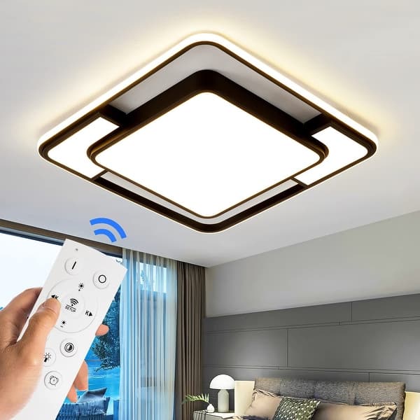 3 color modern LED flush mount ceiling light remote control close to ...