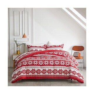 Christmas Red Queen Size Comforter Set with Snowflakes - Bed Bath ...