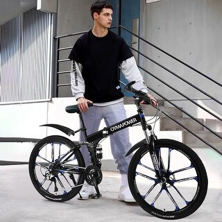 Cycling Outroad Mountain Bike 21 Speed 26in Folding Bike Double Disc ...