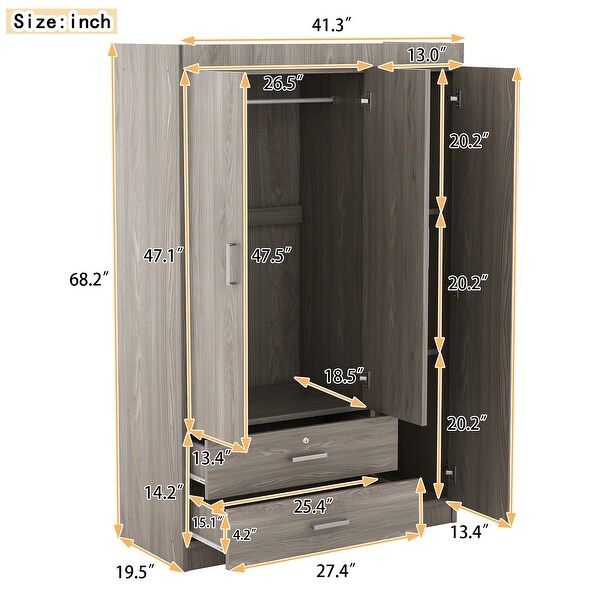 Triple door cupboard store