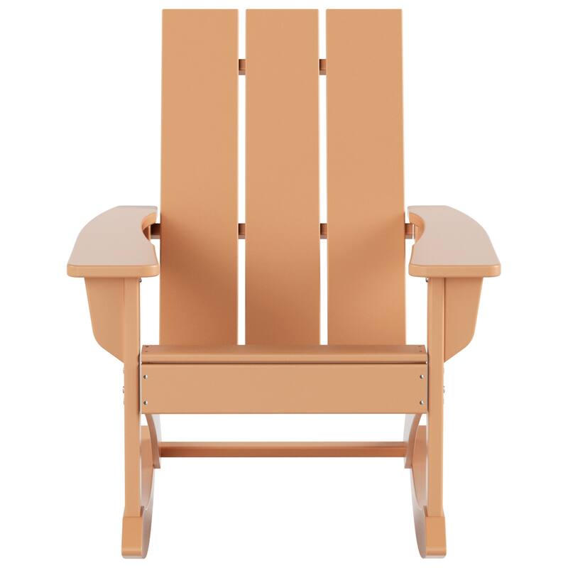 Shoreside Modern Eco-Friendly All Weather Poly Adirondack Rocking ...