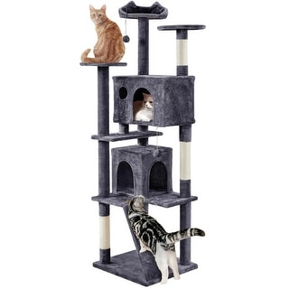 XL Cat Tree, 80in Multi-Level Cat Tower with Cat Scratching Posts ...
