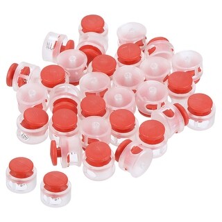 Cord Locks, 30 Pack Round Spring Toggle Stopper, Clear Red - Clear Red ...