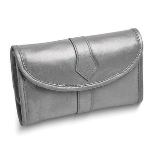 Curata Silver Leather Snap Closure Trifold Jewelry Clutch - Bed Bath ...