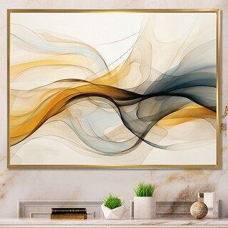 Designart "Undefined Continuation Liquid Retro Waves" Abstract Shapes ...