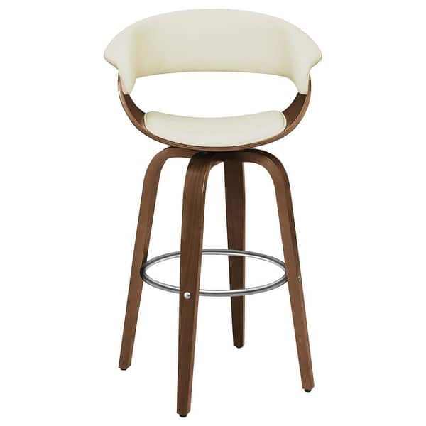 Wooden Swivel Bar Stool with Wood Legs and Back - Bed Bath & Beyond ...