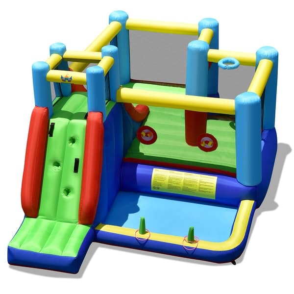 Gymax 8-in-1 Kids Inflatable Bounce House Bouncy Castle Indoor Outdoor ...