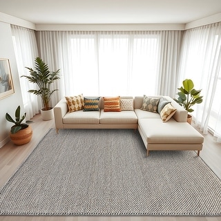 Handwoven Natural Ivory Bubble Loop Pile Weave Indoor Wool Rug - Bed ...