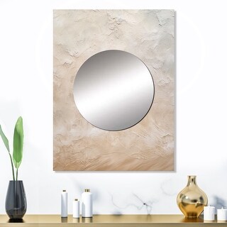 Designart "Gold And Blue Beach Sand Fusion I" Coastal Beach Sand Mirror ...