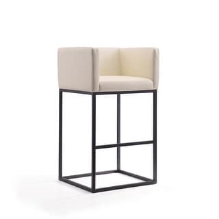 Embassy Metal Upholstered Barstool in Cream - Bed Bath & Beyond - 43750457