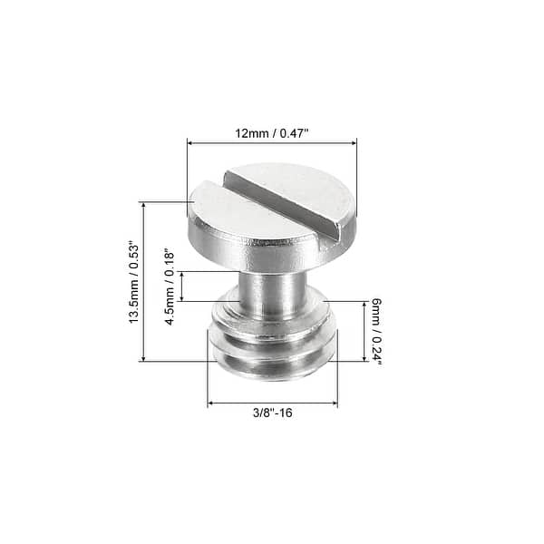 2Pcs 3/8"-16 Thread Camera Fixing Screw Flat Slot Tripod Screws - Bed ...