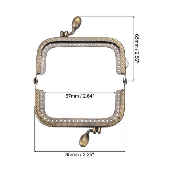 Metal Purse Frames, 3.35" 3Pcs Kiss Lock Clasp Frame for Coin Bag DIY ...