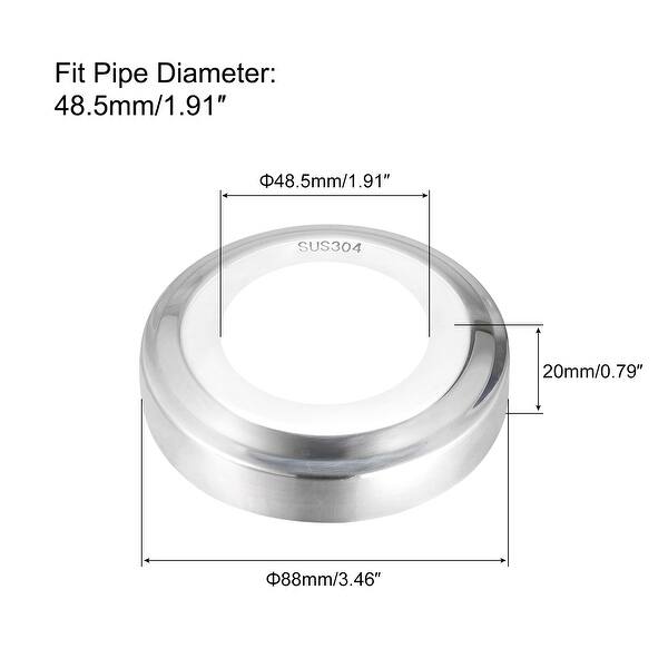 Round Escutcheon Plate, 8pcs 304 Stainless Steel Water Pipe Cover - Bed ...