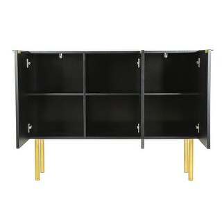 Modern Luxury Sideboard Cabinet with Gold Metal Legs & Handles - 47.2“L ...