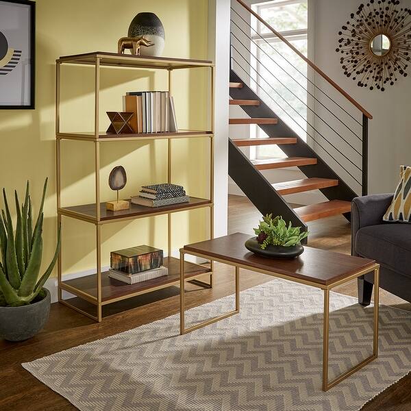 Cooke Natural Finish 5 Shelf Modular Stackable Bookcase by iNSPIRE Q ...