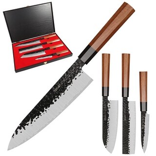 4pcs Kitchen Knife Set (Japanese Chef Knife, Santoku Knife, Nakiri ...