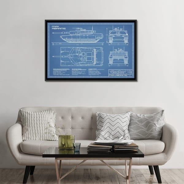 iCanvas "1980 M1A1 Abrams Battle Tank Blueprint" by Action Blueprints ...