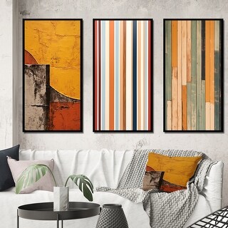 Designart "Vertical Elegance Minimal Retrovisions II" Modern Midcentury ...