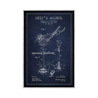 iCanvas "Anchor Navy Blue Patent Blueprint" by Aged Pixel Framed - Bed ...