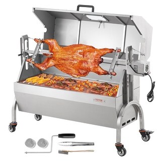Rotisserie Grill with Hooded Cover,46 Inch 132Lbs Capacity, Electric ...