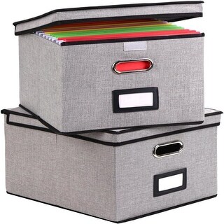 File Organizer Box 2 Pack Gray - Bed Bath & Beyond - 39427196