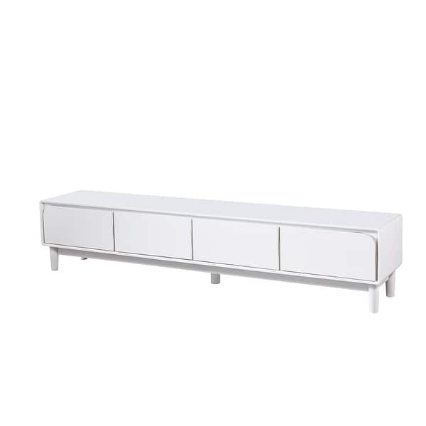Modern White TV Stand with Four Storage Drawers for Living Room and ...