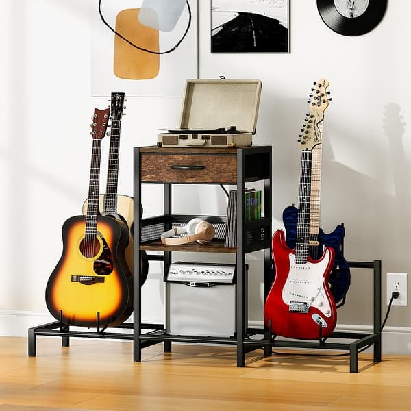Guitar Stand 4 Holder Adjustable Accessories Rack Storage Rack with ...