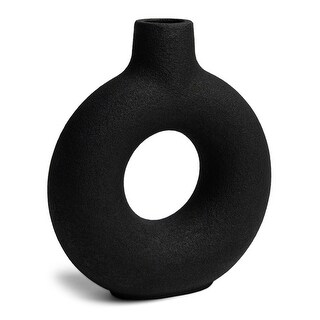 Villa Moda Oona Decorative Modern Ring Vase, Large, Black - 2 - Bed ...
