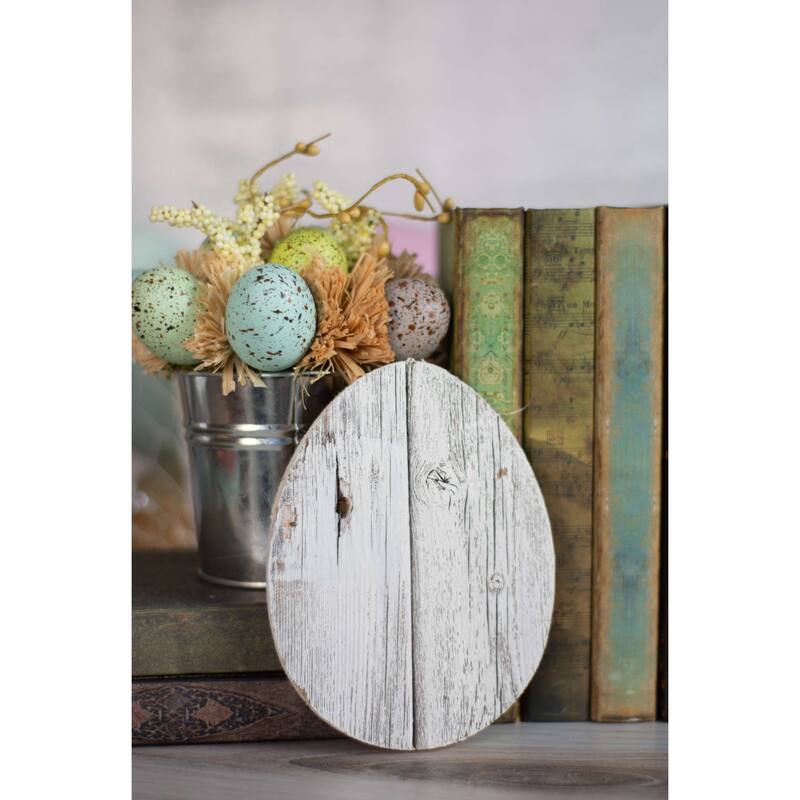 Rustic Farmhouse Reclaimed Wooden Egg Decor - Overstock - 35477879