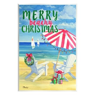 Stupell Merry Beachy Christmas Wall Plaque Art Design by Paul Brent ...