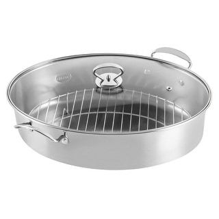 15-Inch Oval Roasting Pan with Lid & Rack - Bed Bath & Beyond - 40697268