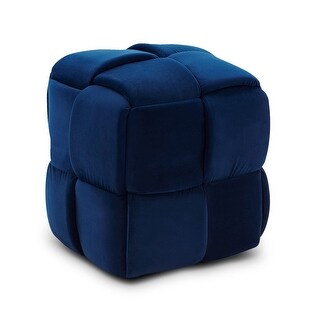 Foot Stool Ottoman, Cube Ottoman, Square Woven Upholstered Velvet ...
