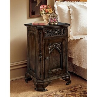 Design Toscano Queensbury Inn Gothic Revival Bedside Table - 21"x15.5 ...