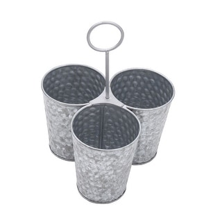 Towle Living 3-Sectioned Galvanized Hammered Flatware Caddy - Bed Bath ...