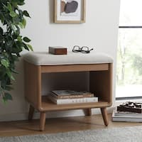 SAFAVIEH Home Collection Solo Open Shelf Bench W/ Cushion - 20" W x 15 ...