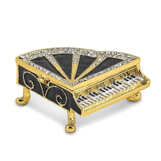 Curata Pewter Bejeweled Crystals Gold-Tone Enameled Serenade Grand ...