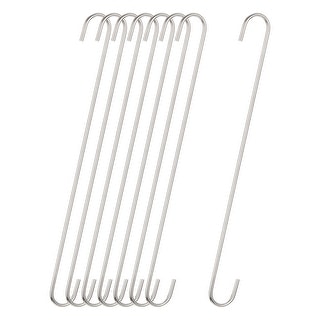 S Hanging Hooks, 16"(400mm) Extra Long Steel Hanger, Matt Silver, 8Pcs ...