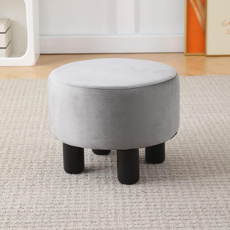 Foot Stool Round Footstool for Couch Desk Soft Step Stool Grey Grey Bed Bath Beyond 40045034