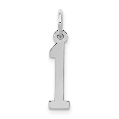 925 Sterling Silver Small Elongated Polished Number 1 Pendant ...