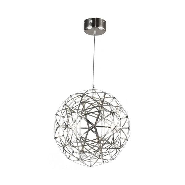 42-Light D18'' Round Satin Nickel Metal Frame LED Ceiling Fixture - Bed ...