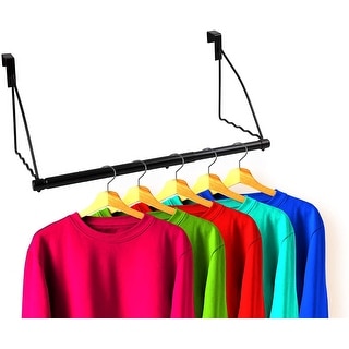 Over the Door Closet Valet with Hanging Bar Expandable 17" - 23.75" L x ...