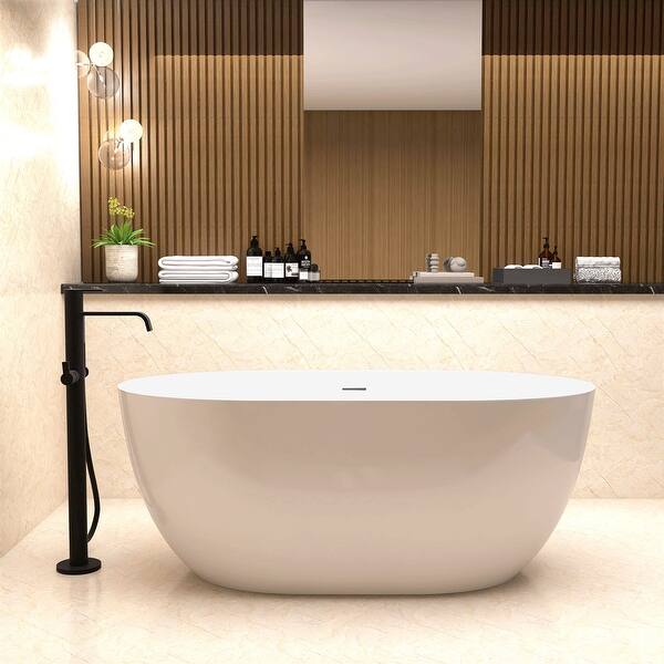 51" Acrylic Freestanding Tub with Integrated Slotted Overflow - Bed ...