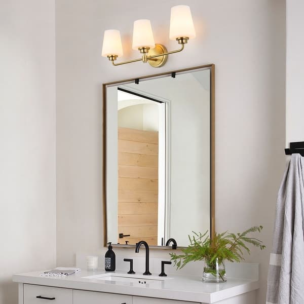3-Light White Glass Vanity Light - Bed Bath & Beyond - 38238388