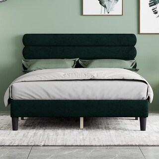 Queen-Size Bed Robust Metal Structure with Headboard - Bed Bath ...
